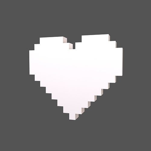 3D model Pixel Heart v4 007 VR / AR / low-poly | CGTrader