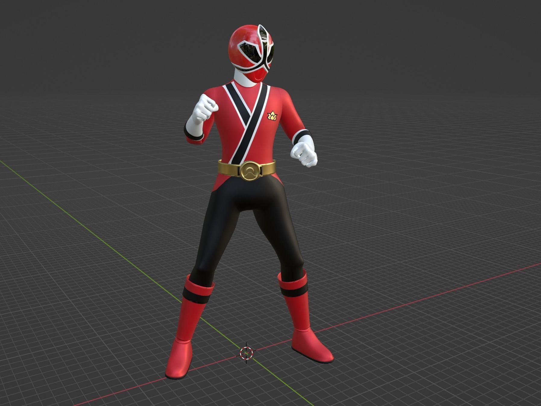 Red Samurai Ranger - Power Rangers Samurai 3D model rigged | CGTrader