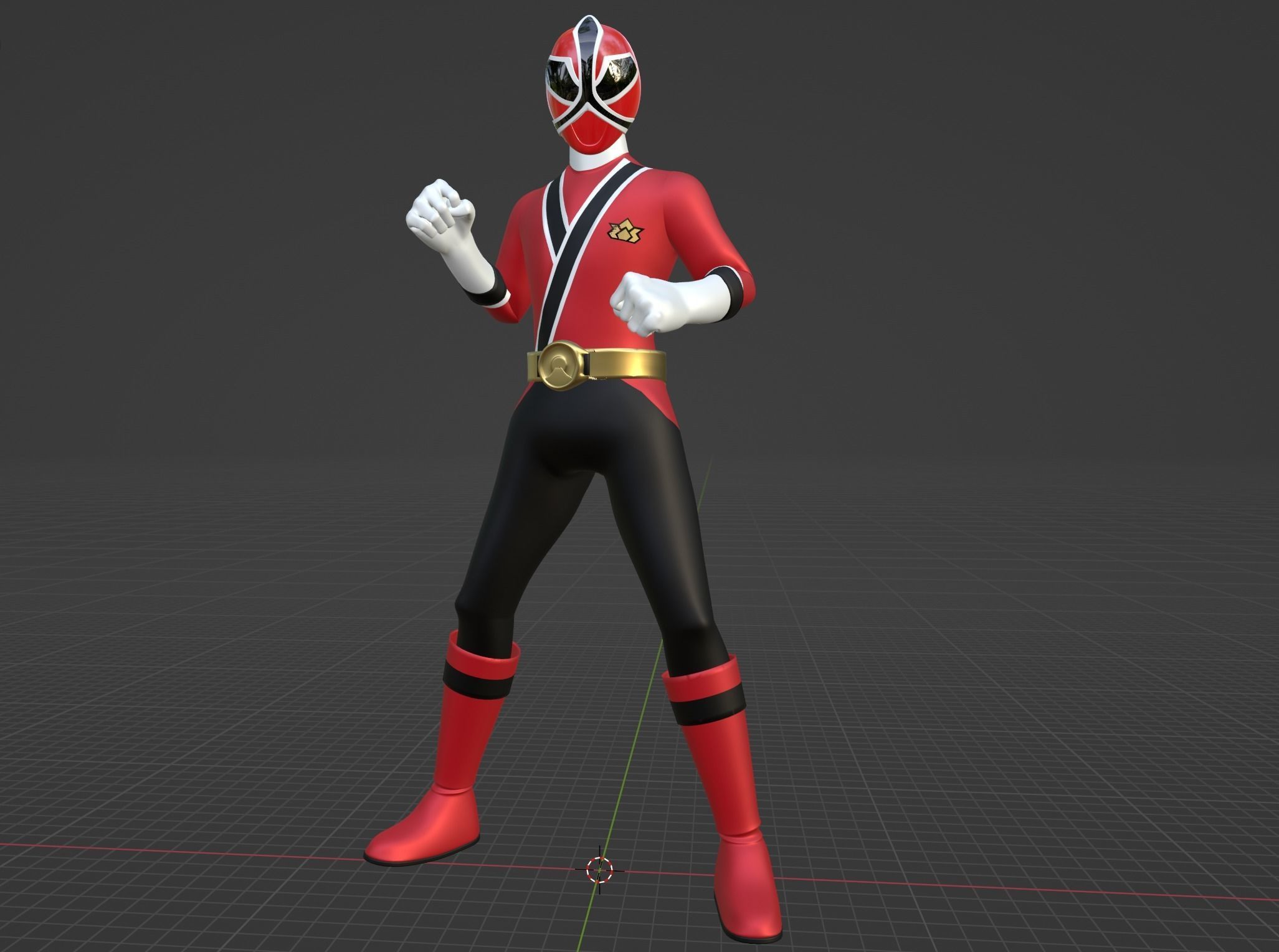 Red Samurai Ranger - Power Rangers Samurai 3D model rigged | CGTrader