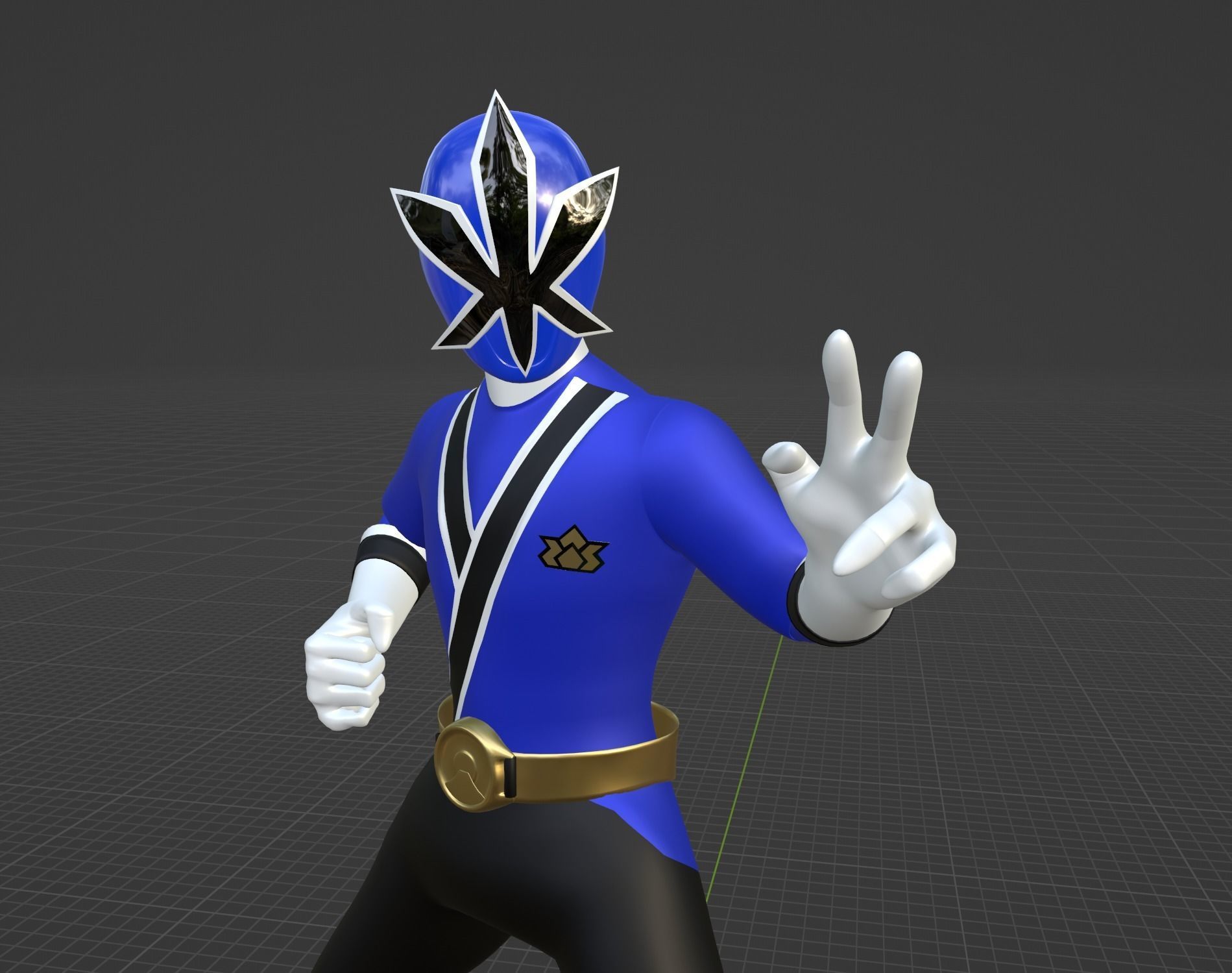 Blue Samurai Ranger - Power Rangers Samurai 3D model rigged | CGTrader