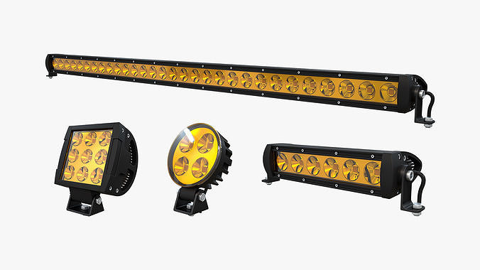 Amber LED Light Bar Collection V2 | CGTrader