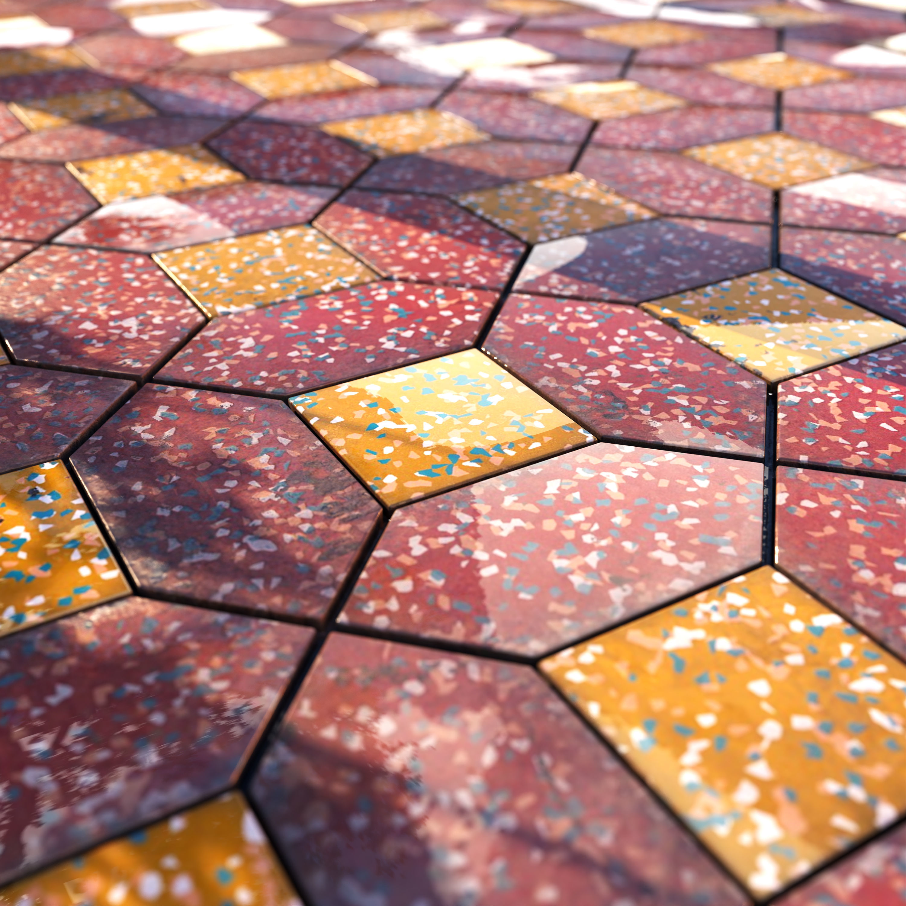 stone walkway paving 3d model - set 002 3D model | CGTrader