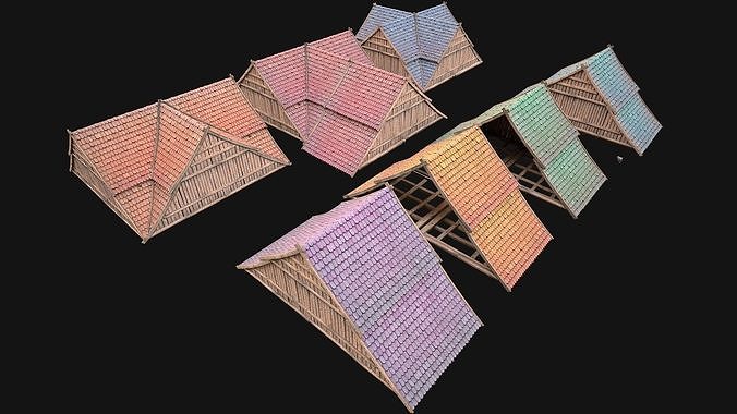 3D model Medieval Tiled Roof for House VR / AR / low-poly | CGTrader