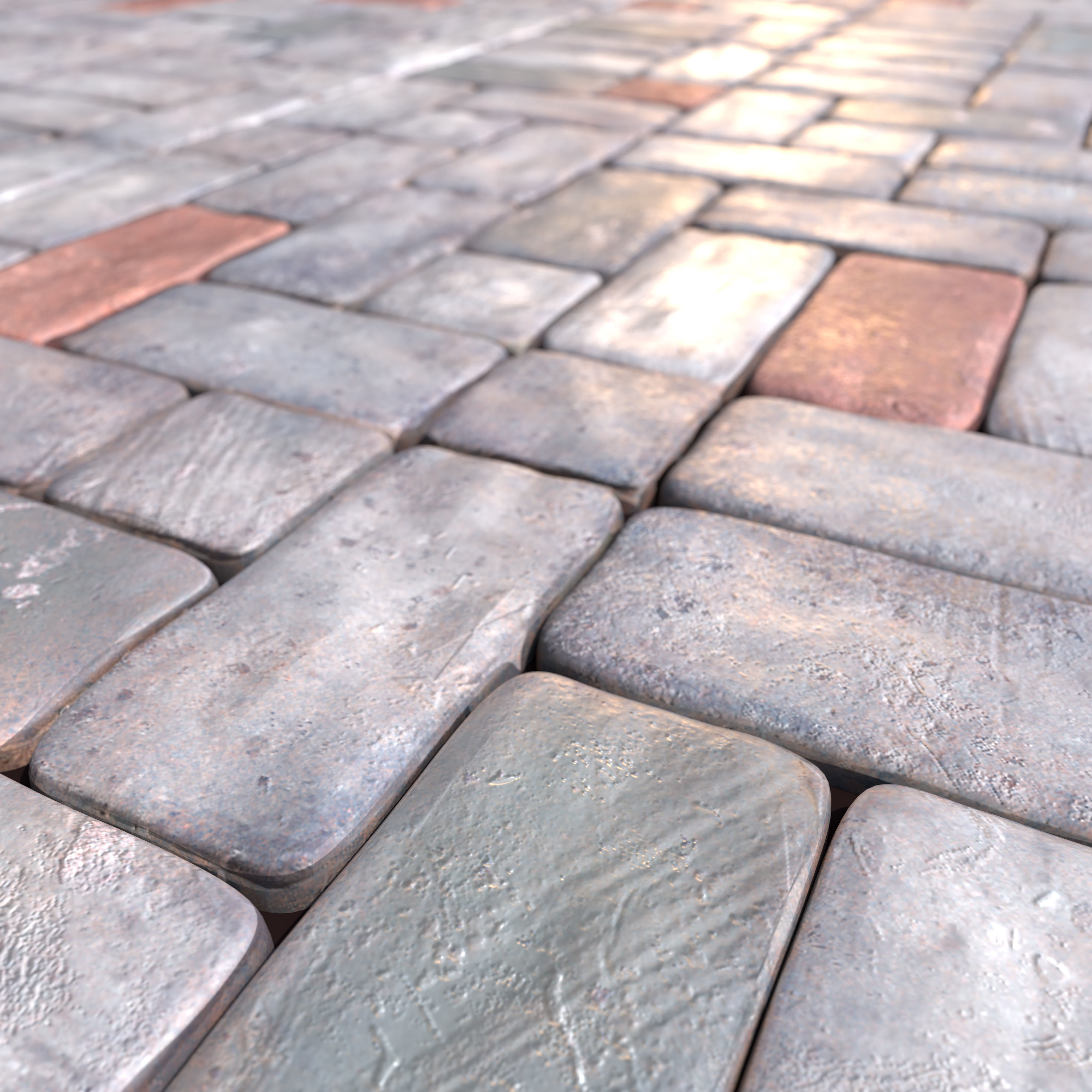 stone walkway paving 3d model -005 3D model | CGTrader