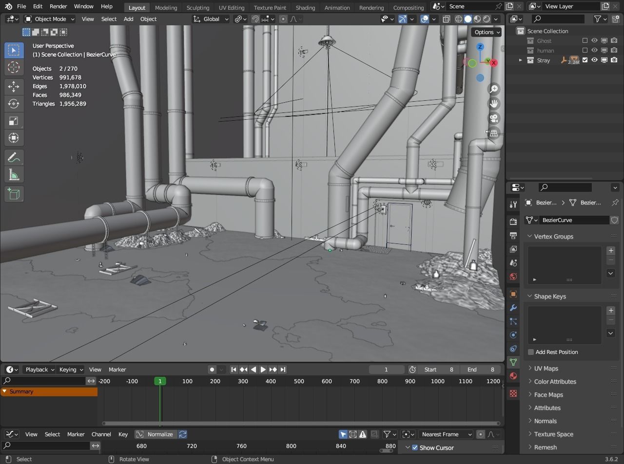 Realistic Abounded Dark Industrial Corridor 3D Model 3D model | CGTrader