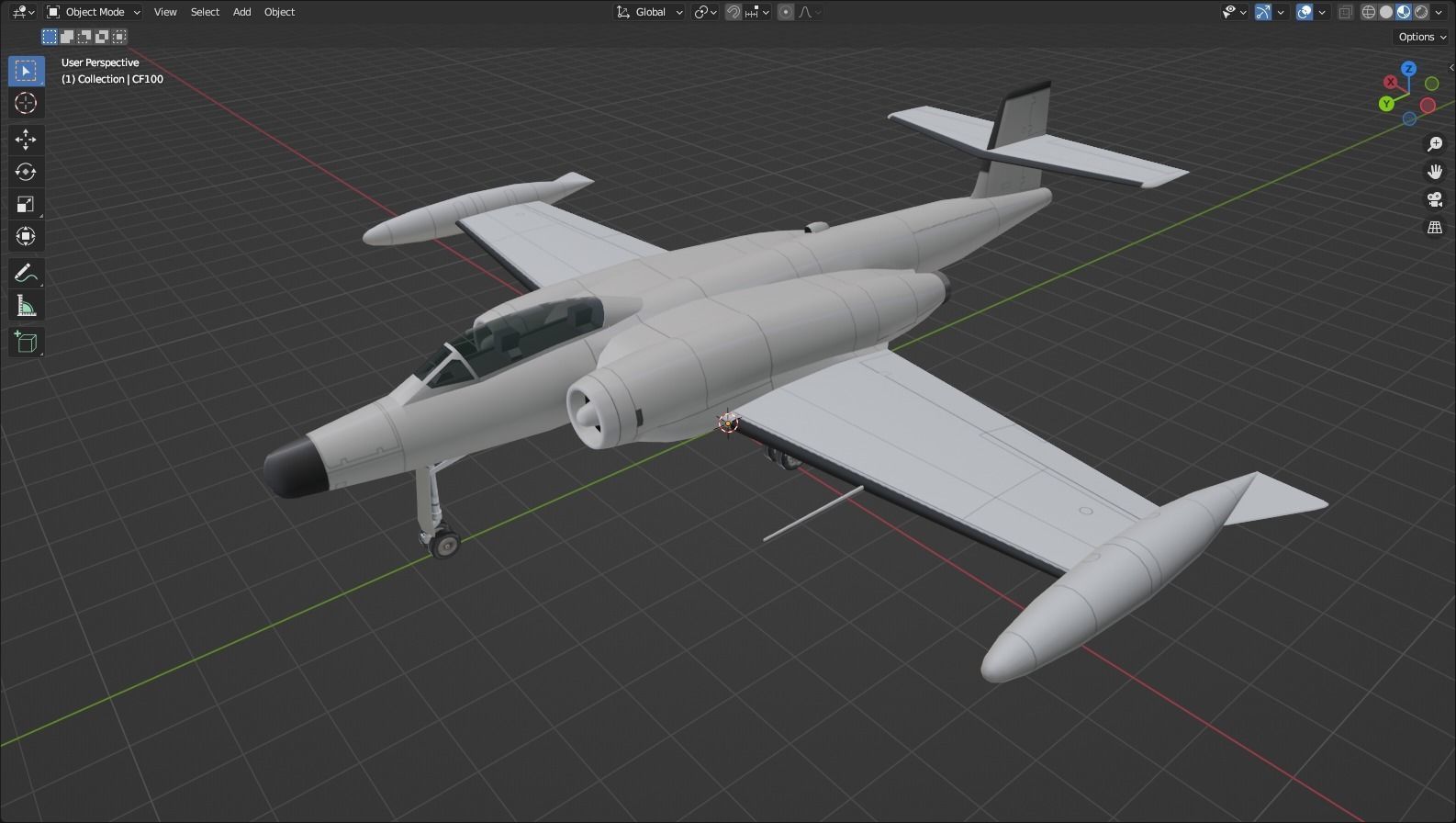 3D model Avro Canada CF-100 Canuck Low Poly Static Blank VR / AR / low-poly | CGTrader