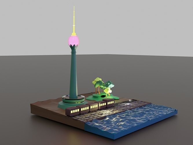 3D model 3D Lotus Tower SriLanka model VR / AR / low-poly | CGTrader