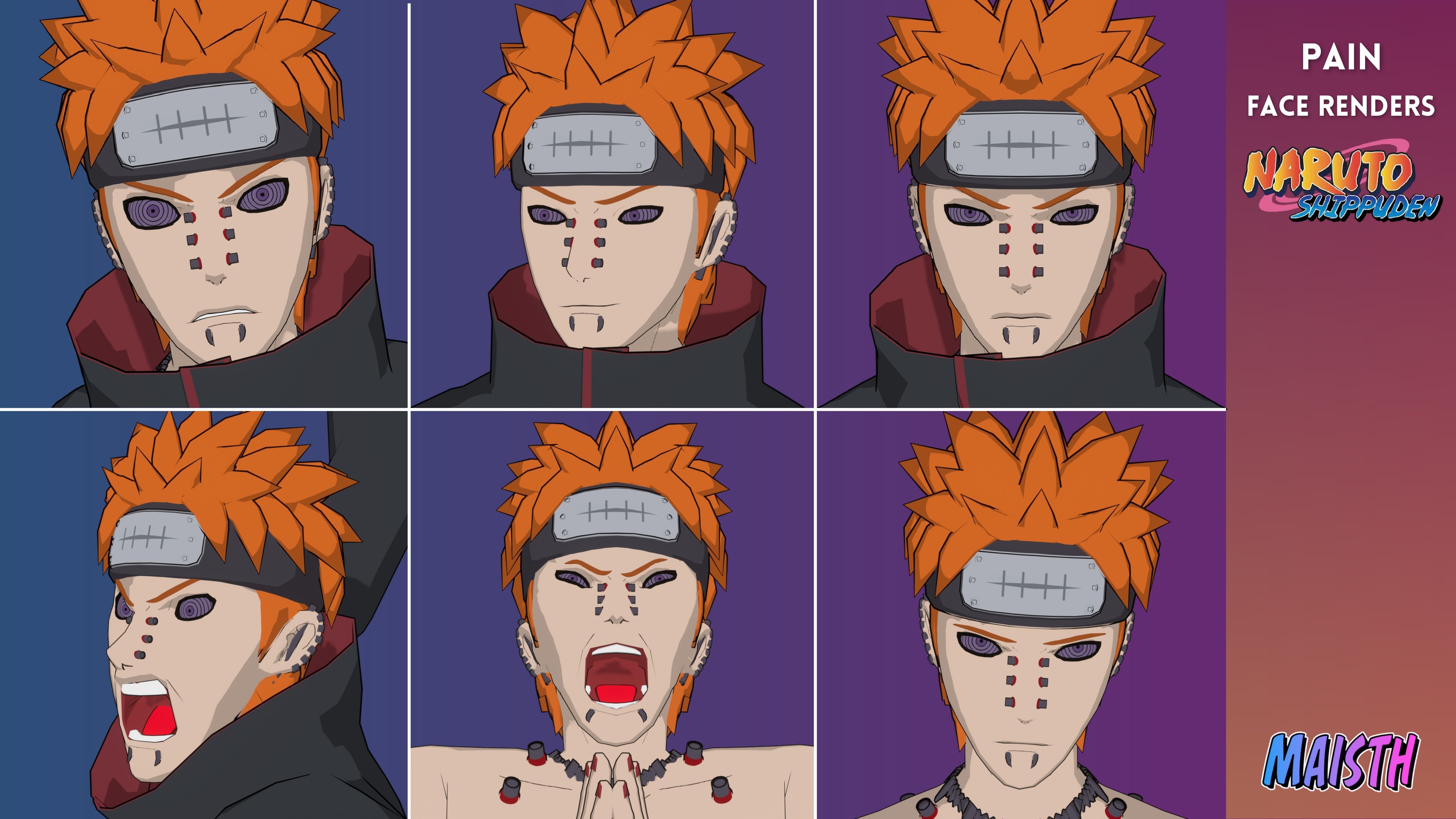 Pain - Naruto Shippuden - 3D Model - Rigged 3D model rigged | CGTrader