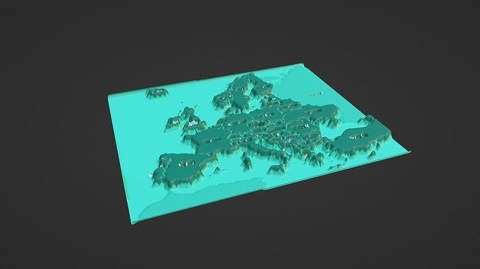 3D model Europe Map Topography VR / AR / low-poly | CGTrader