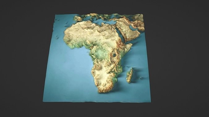3D model Africa Map Topography VR / AR / low-poly | CGTrader