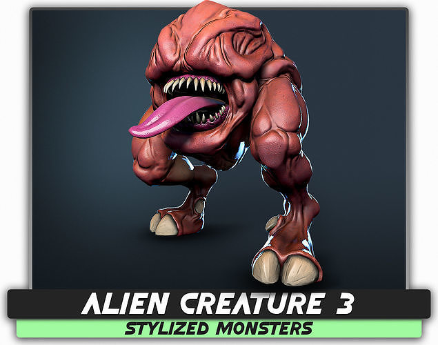 3D model Alien Creature 03 - Stylized UFO Pet Enemy Predator - 20 VR ...