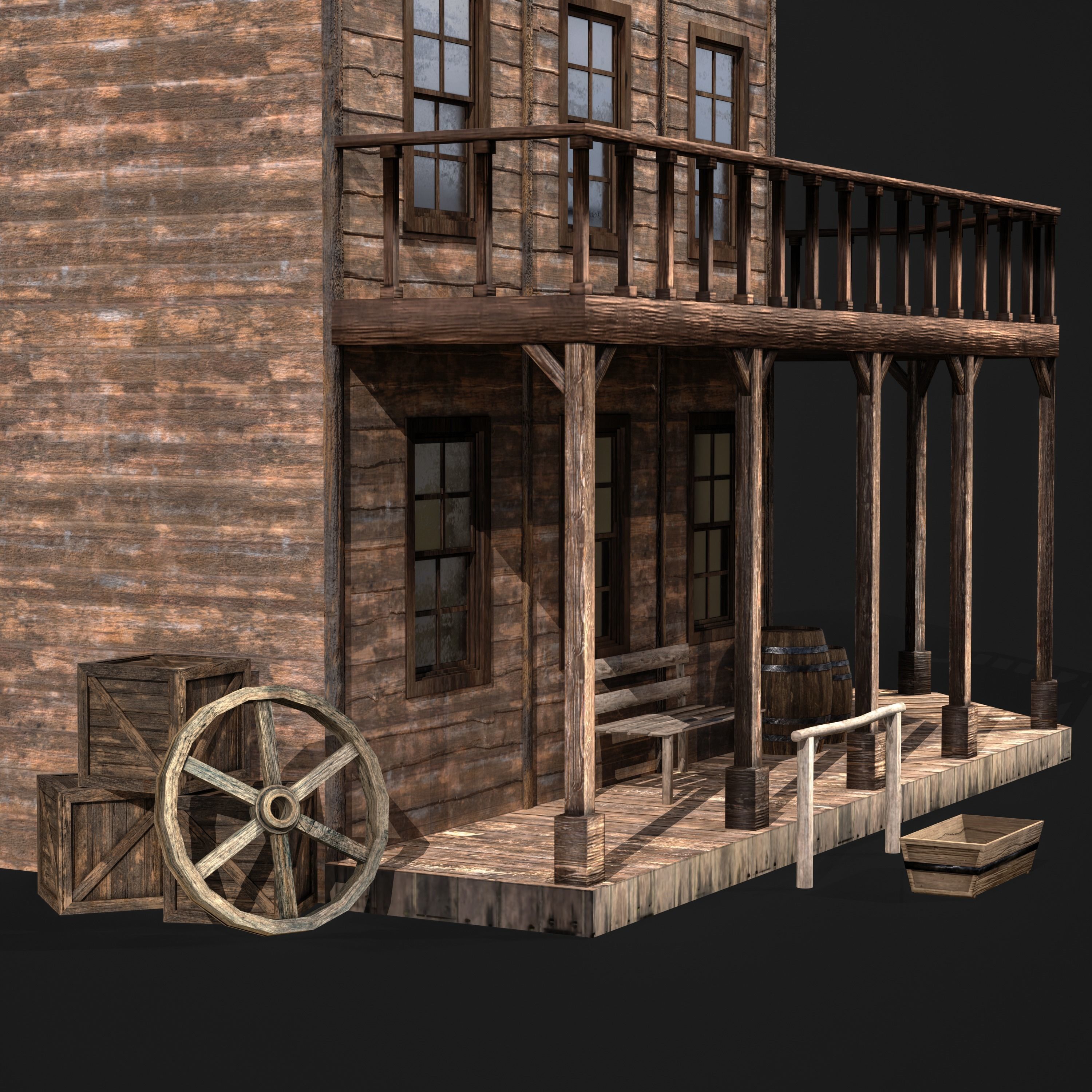 3D model WESTERN BUILDING 001 VR / AR / low-poly | CGTrader