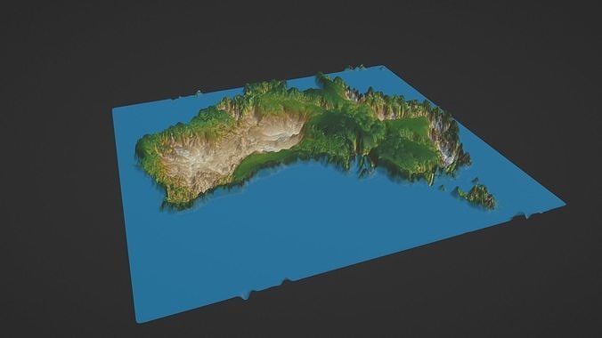 3D model Australia Map Topography VR / AR / low-poly | CGTrader