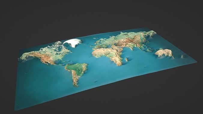 3D model World Map Topography VR / AR / low-poly | CGTrader