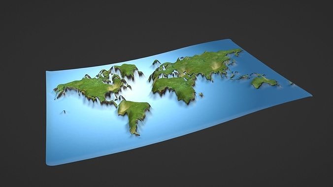 3D model World Map Topography VR / AR / low-poly | CGTrader
