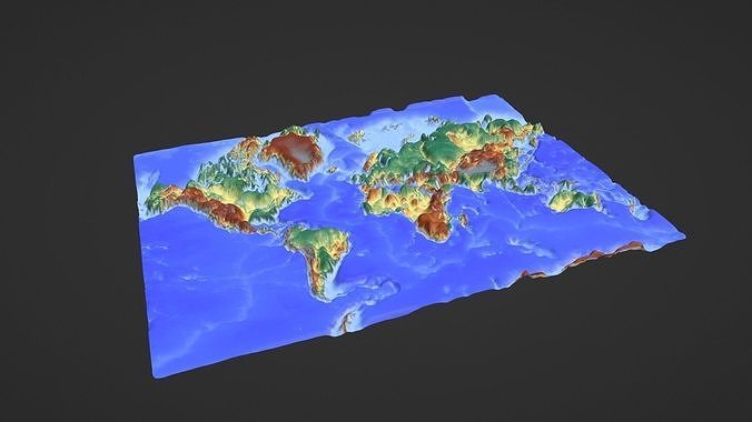 3D model World Map Topography VR / AR / low-poly | CGTrader
