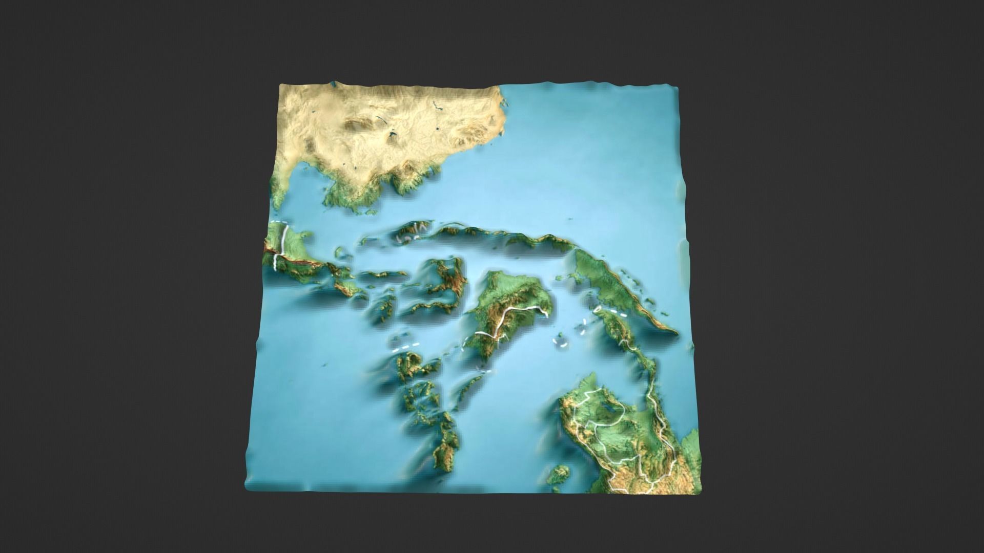 3D model Indonesia Map Topography VR / AR / low-poly | CGTrader