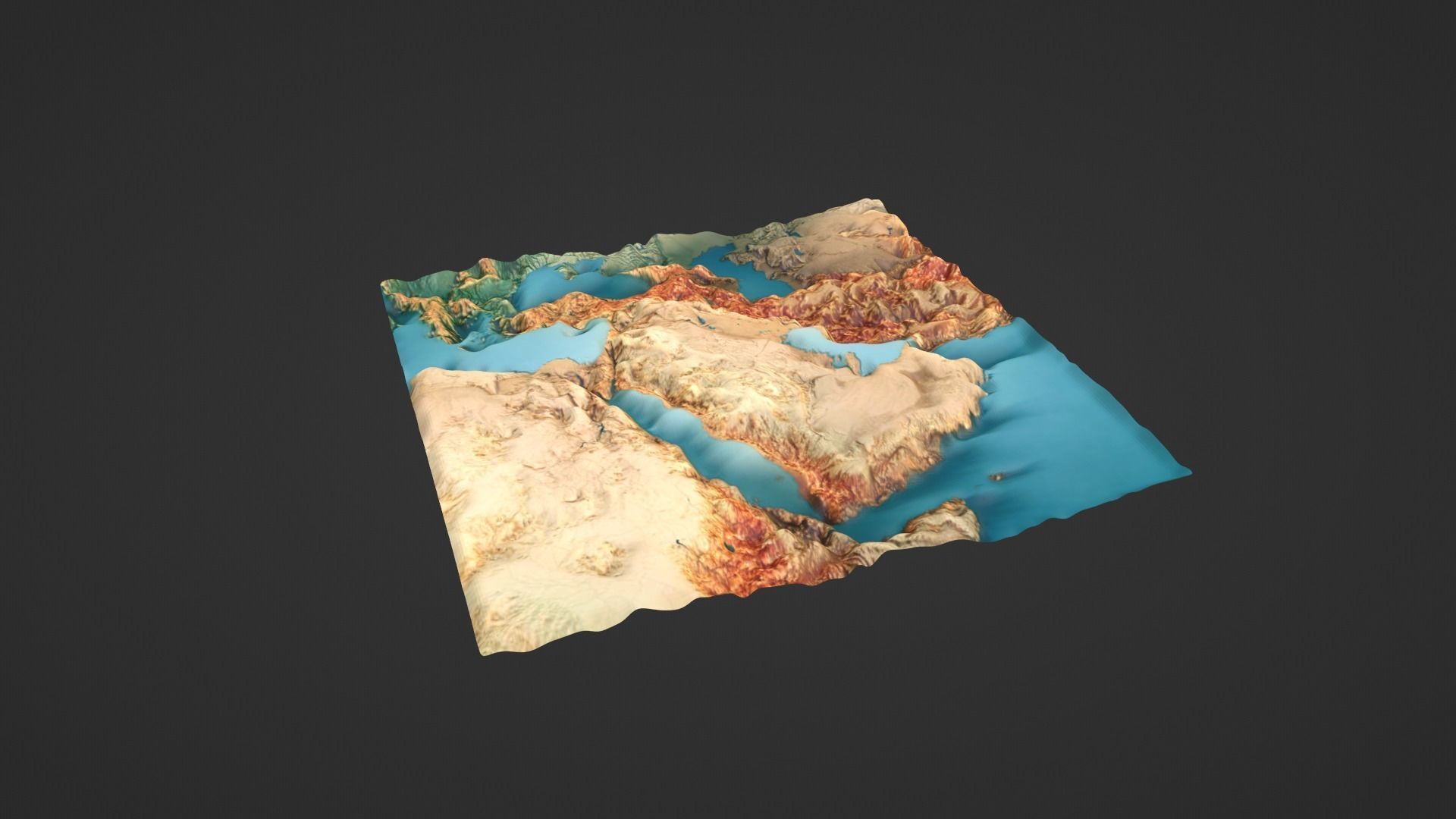 3D model Middle East Map Topography VR / AR / low-poly | CGTrader