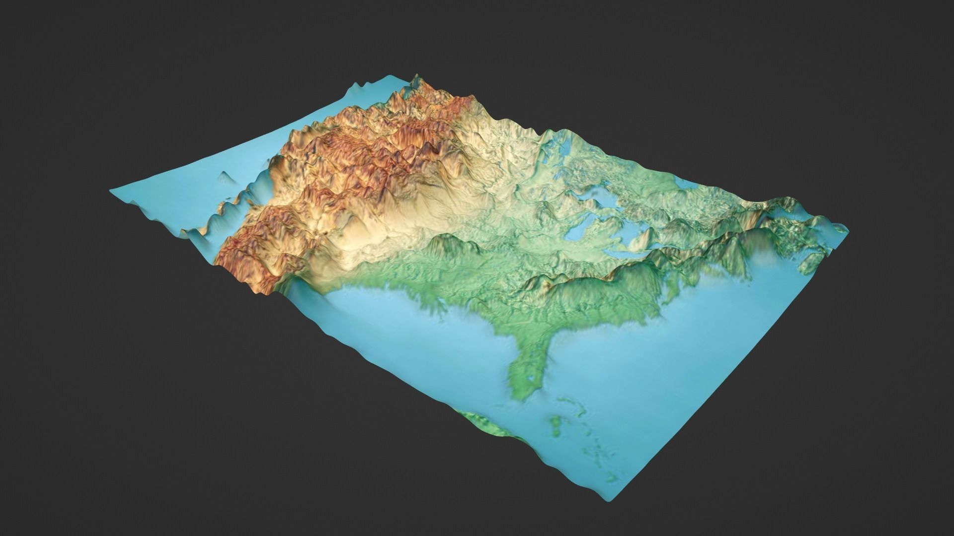 3D model United States Map Topography VR / AR / low-poly | CGTrader