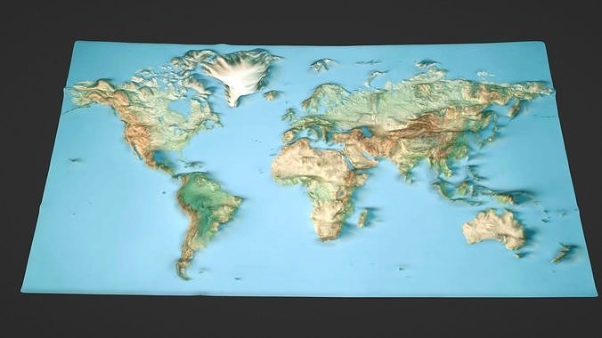 3D model World Map Topography VR / AR / low-poly | CGTrader