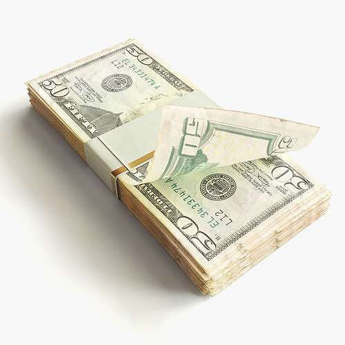 Cash Bundle US Dollar 3D model | CGTrader