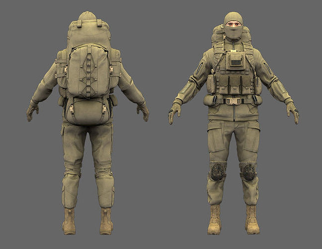 Military uniform and Equipment 3D model | CGTrader