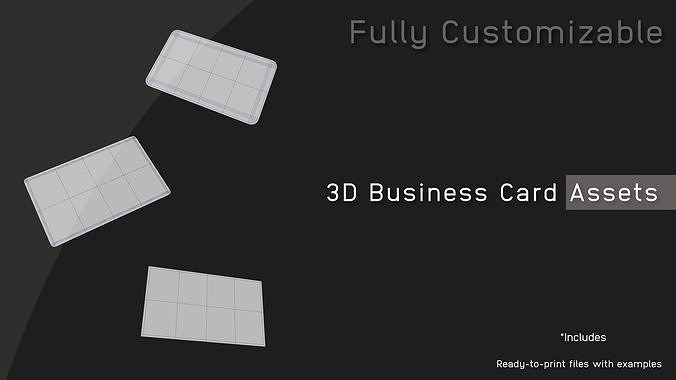 3D model Fully Customizable Business Cards 3D Models VR / AR / low-poly ...