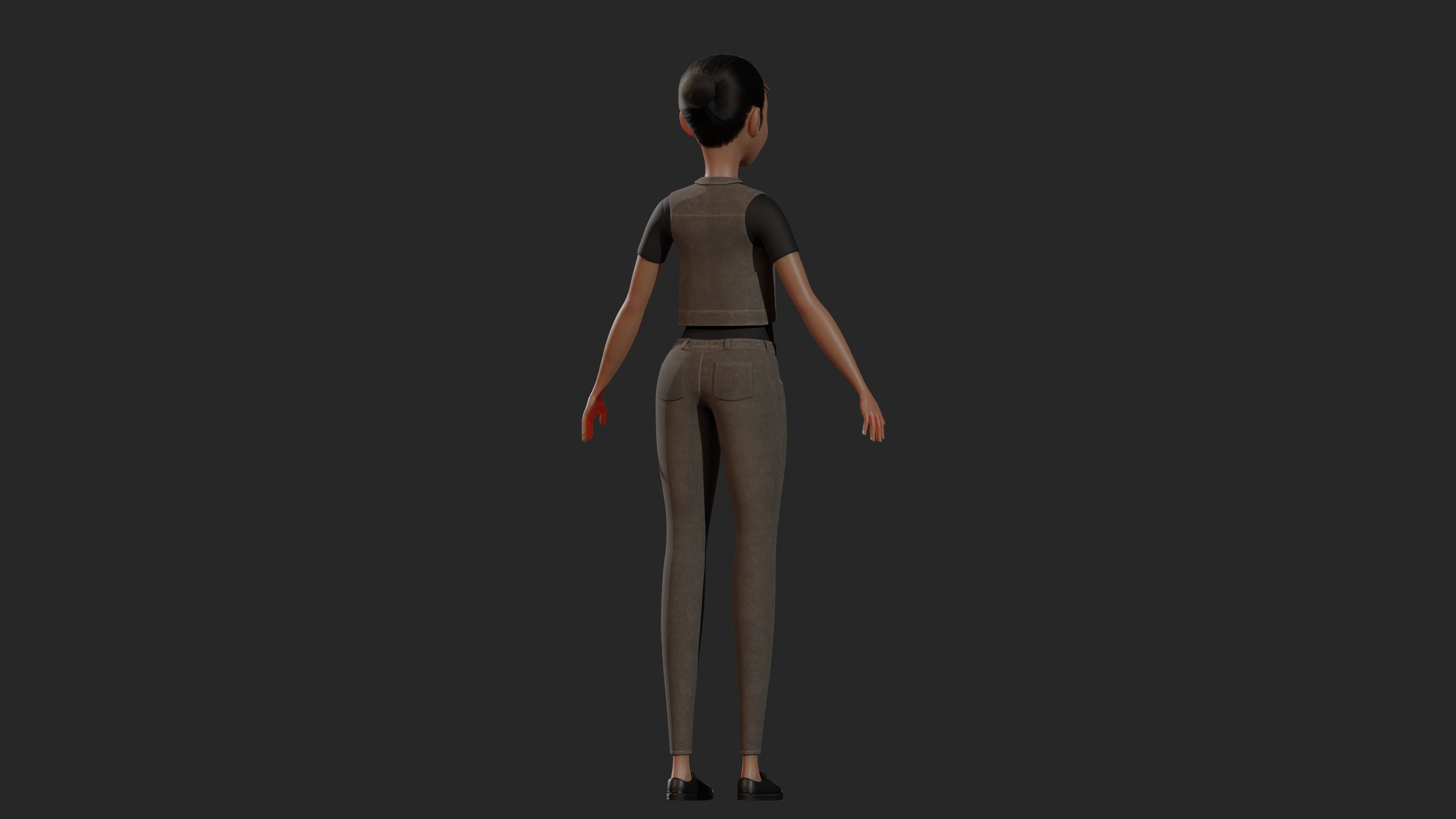 3D model Black Girl Cartoon Character Celia VR / AR / low-poly | CGTrader