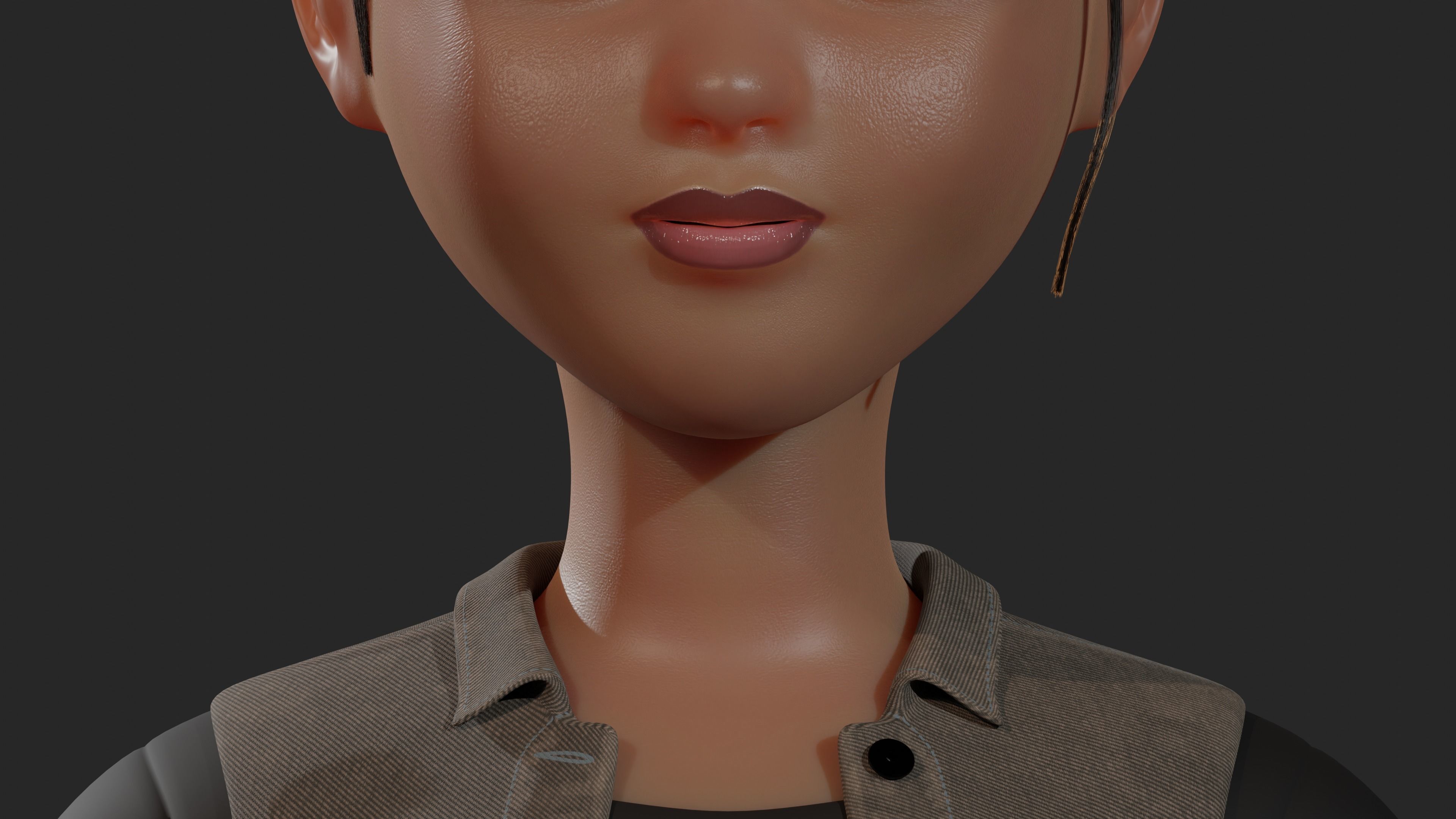 3D model Black Girl Cartoon Character Celia VR / AR / low-poly | CGTrader