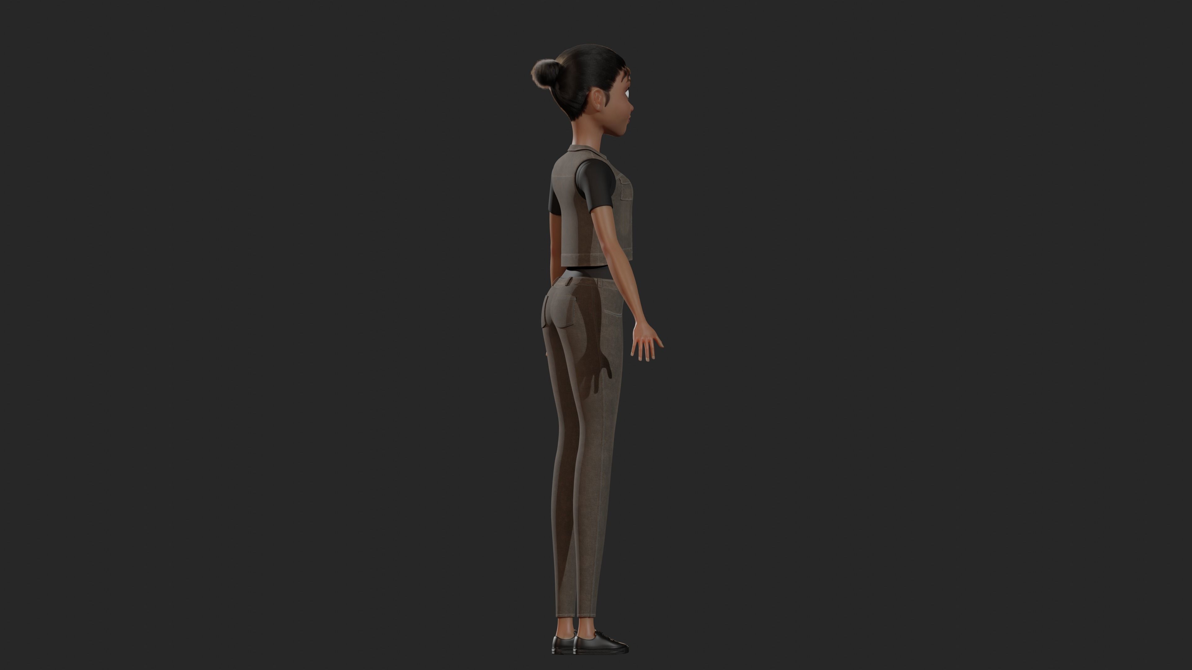 3D model Black Girl Cartoon Character Celia VR / AR / low-poly | CGTrader
