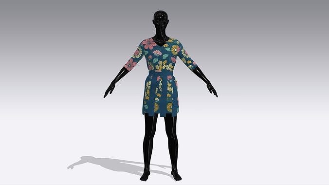 3D model Female Cloth Dress VR / AR / low-poly | CGTrader