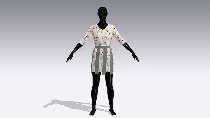 3D model Female Cloth Dress VR / AR / low-poly | CGTrader