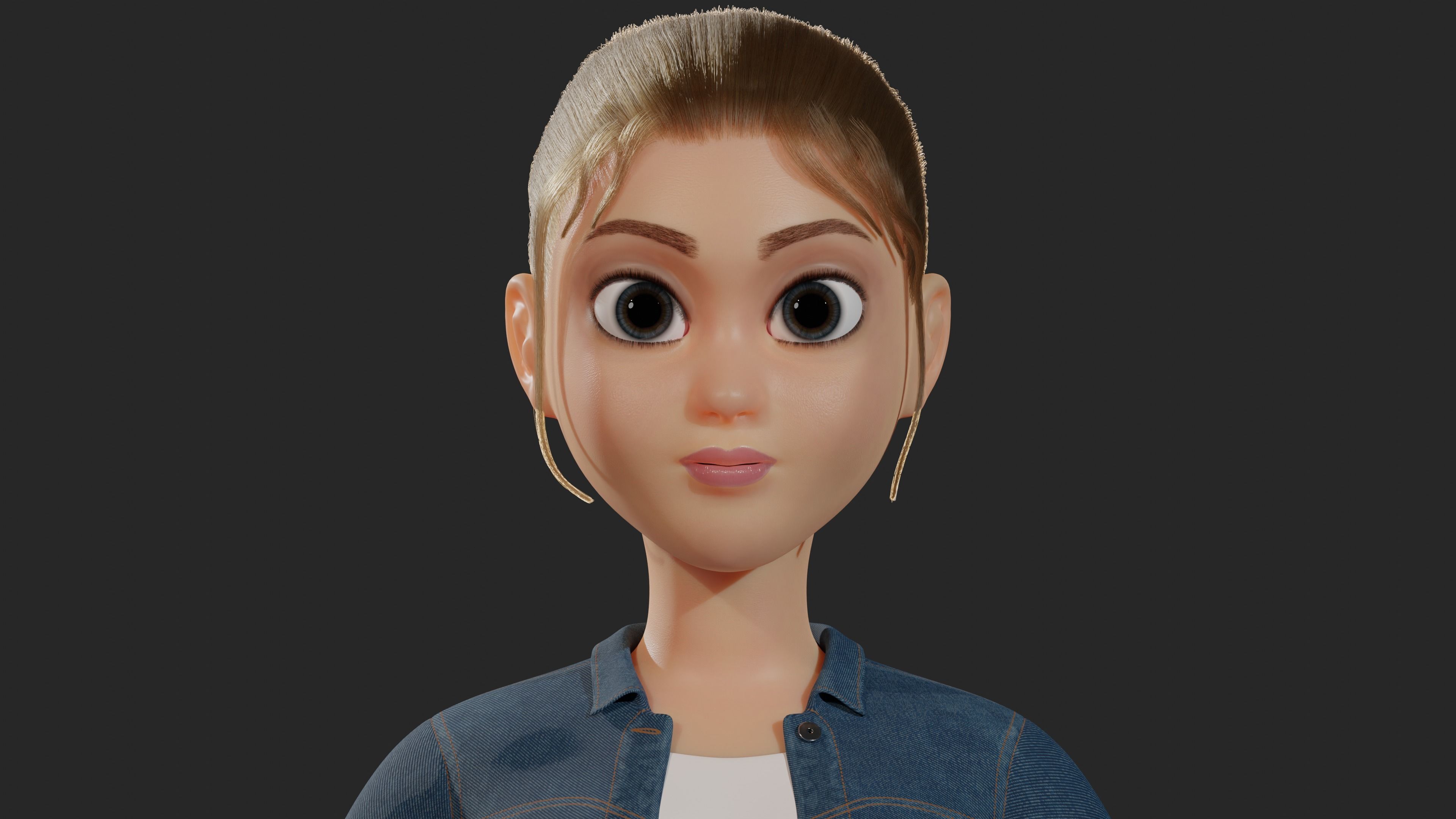 3D model White Girl Cartoon Character Michelle VR / AR / low-poly ...