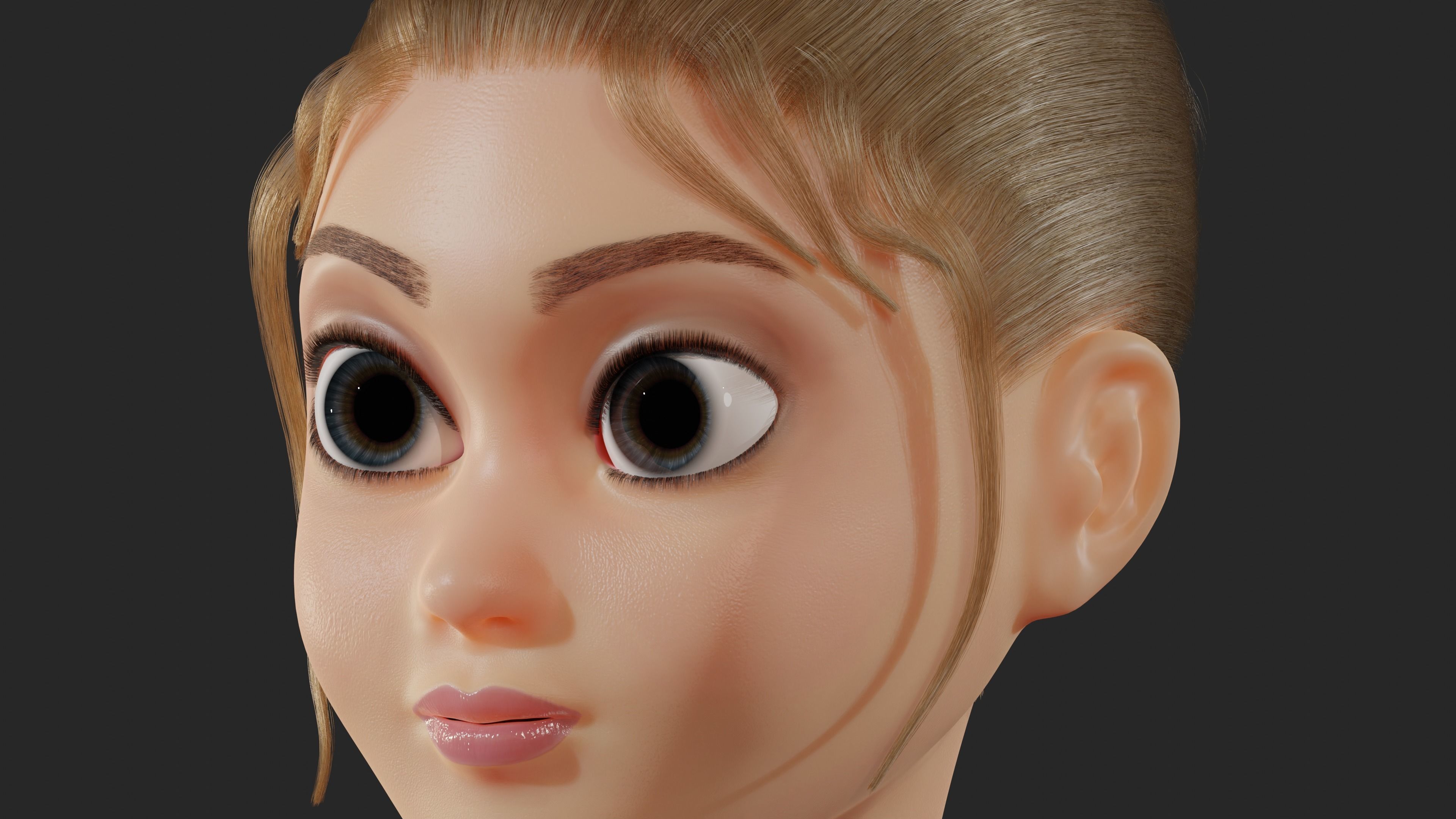 3D model White Girl Cartoon Character Michelle VR / AR / low-poly ...