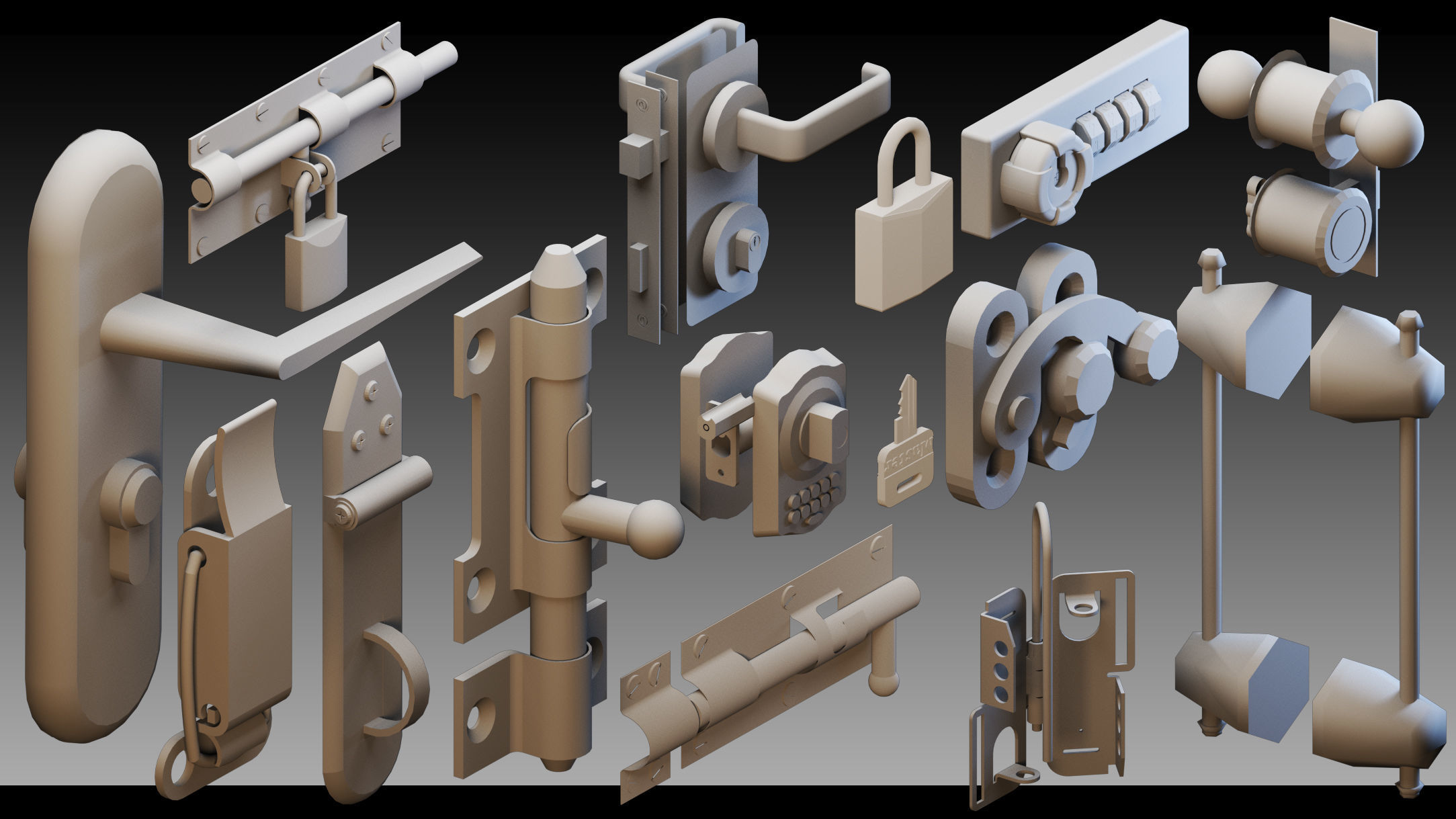 120 Keys and Locks- High detail 3d models 3D model | CGTrader