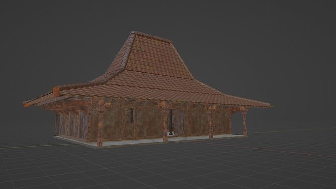 3D model Rumah Joglo Javanese traditional house VR / AR / low-poly ...