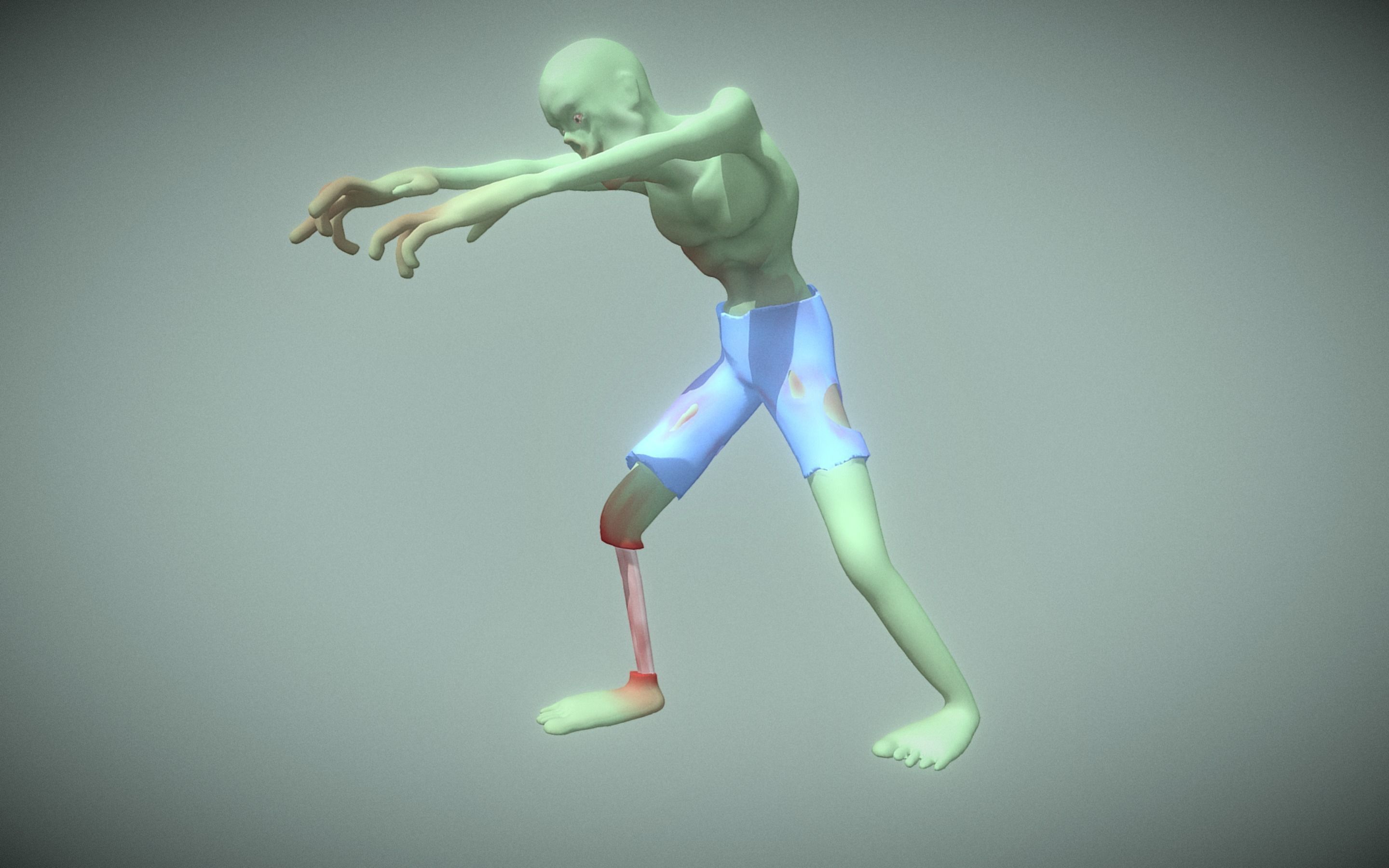3D model Zombie - Male - Animated VR / AR / low-poly | CGTrader