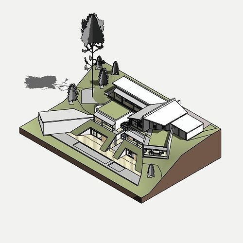 Slope house - Revit 3D model | CGTrader