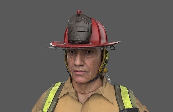 High-Quality Fireman 3D Model for Realistic Simulations Texture ...
