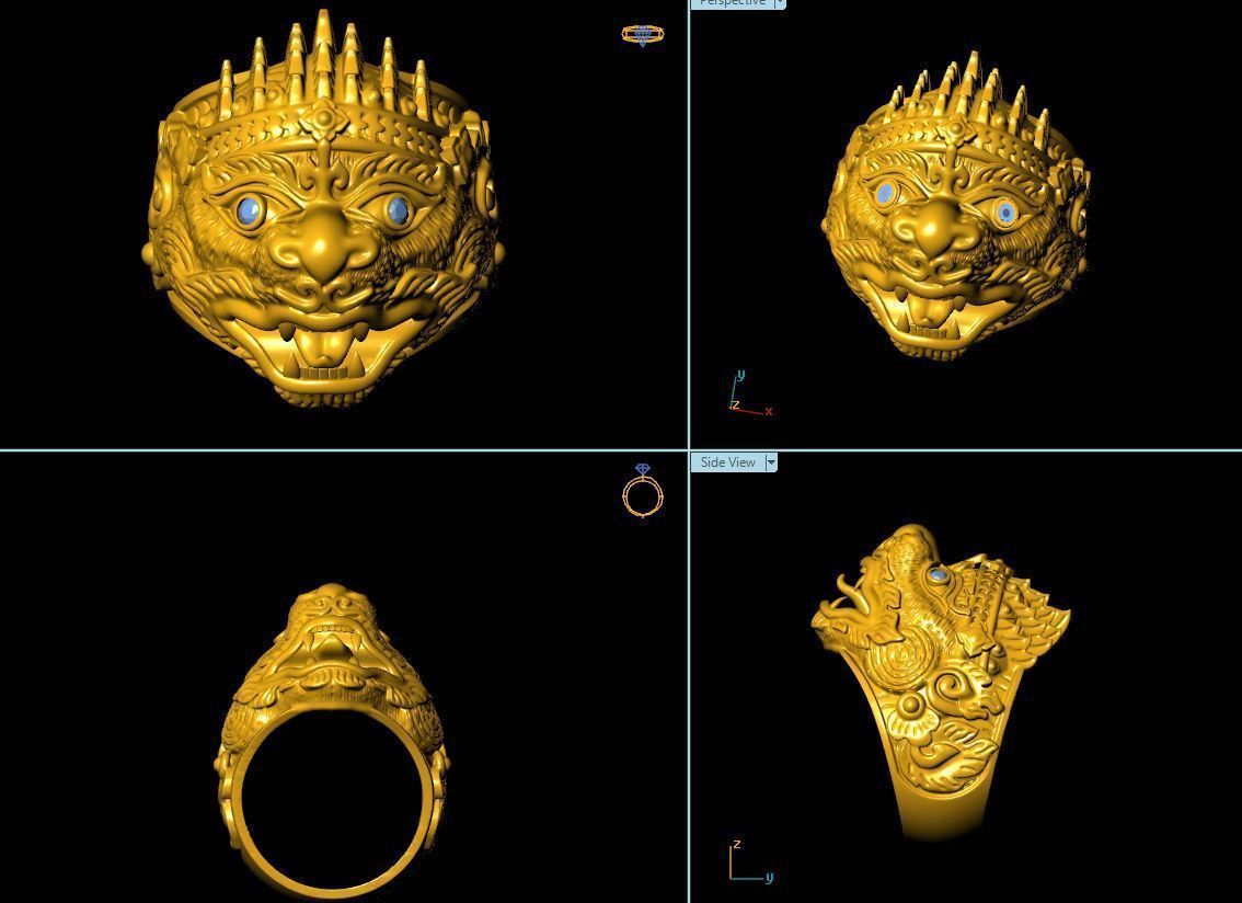 Hanuman Ring 3D print model 3D model 3D printable | CGTrader