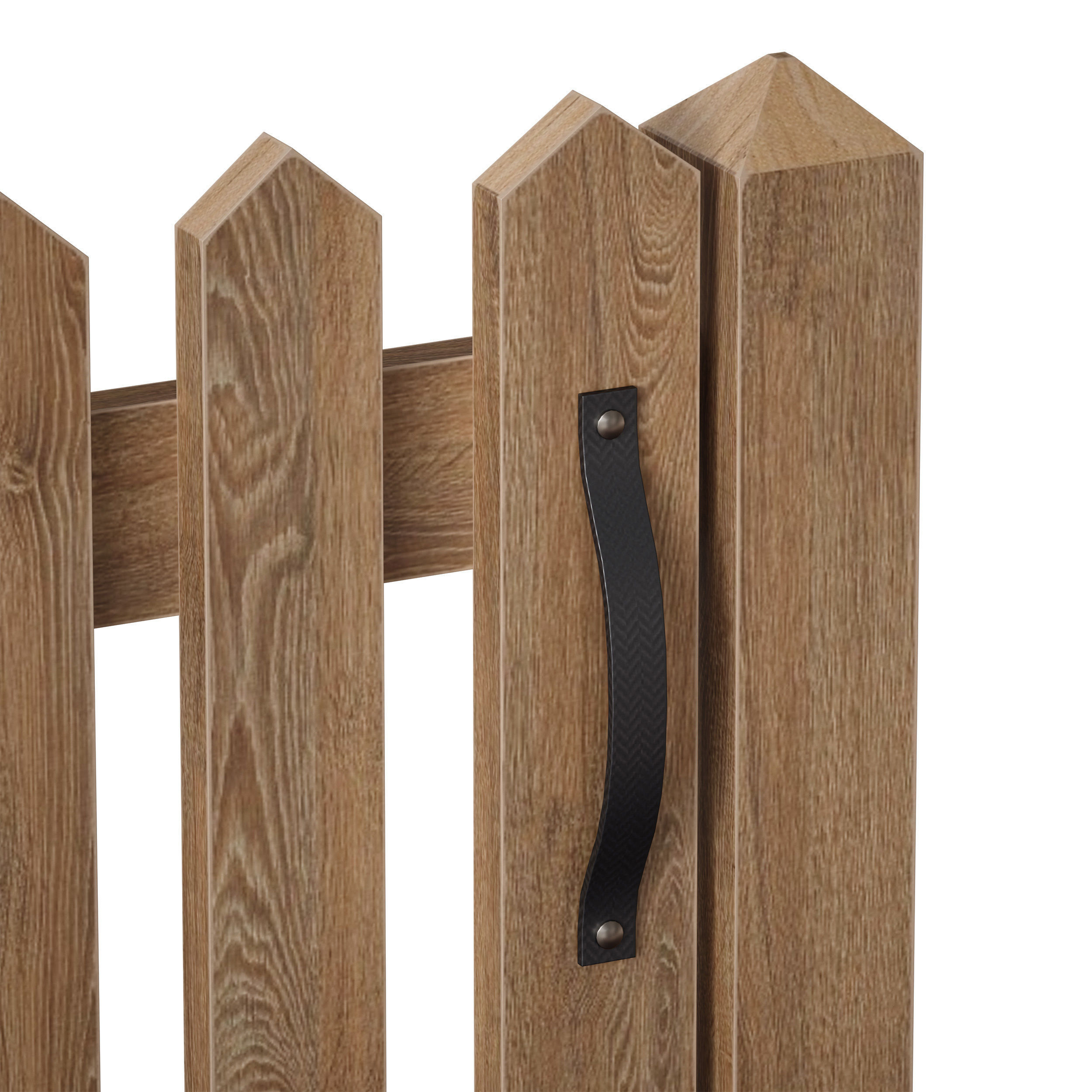 Wooden picket fence with wicket and gate 3D model | CGTrader