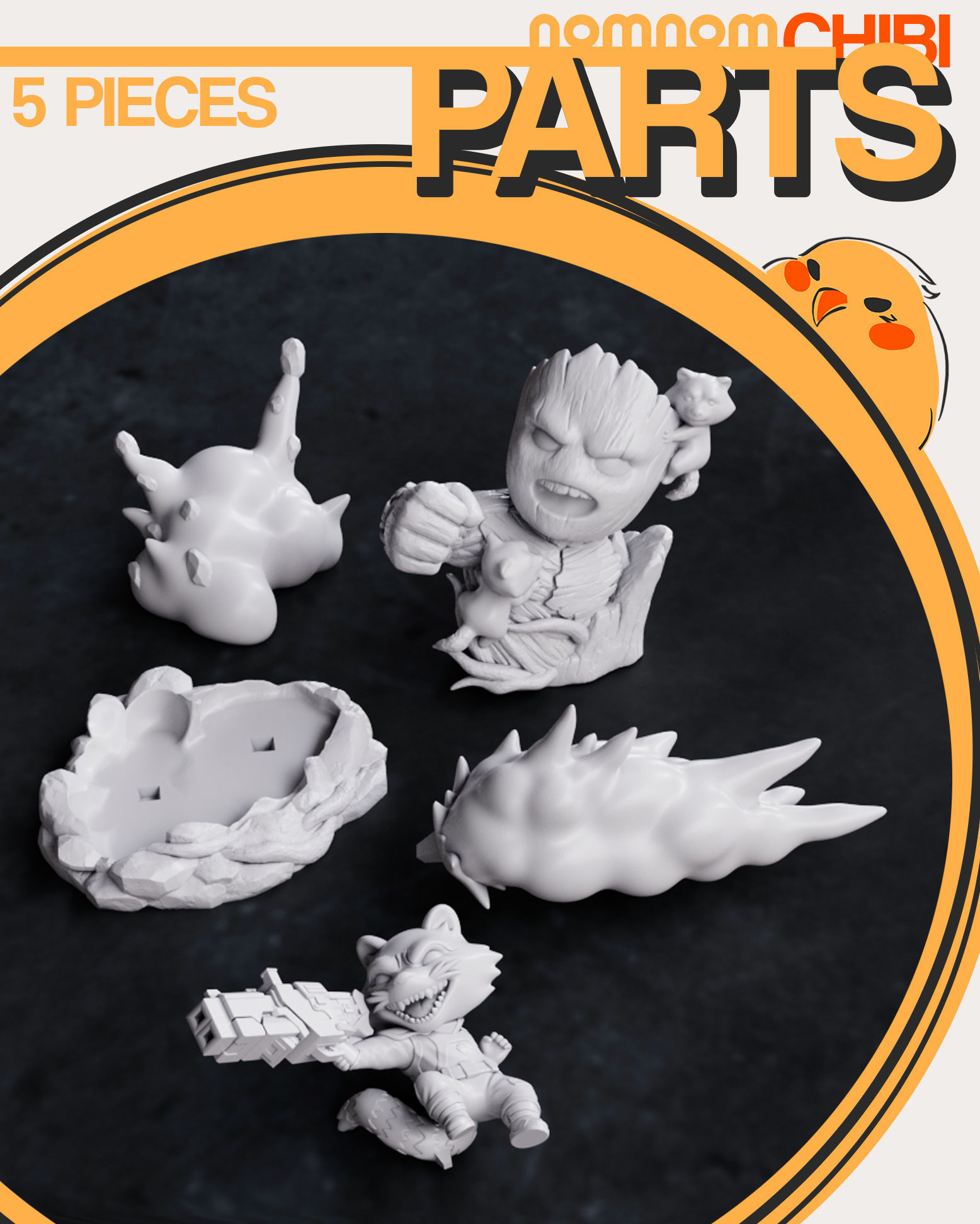 Chibi Rocket from Guardians of the Galaxy 3D model 3D printable | CGTrader