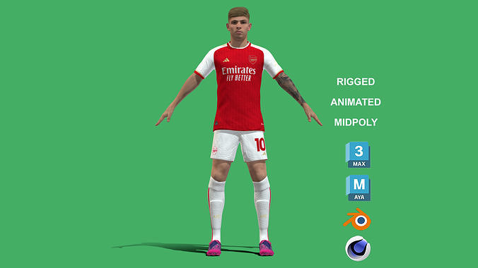 3D Rigged Emile Smith Rowe 2024 3D model animated rigged | CGTrader