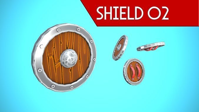 3D model SHIELD 02 - WOOD CARTOON STYLIZED VR / AR / low-poly | CGTrader