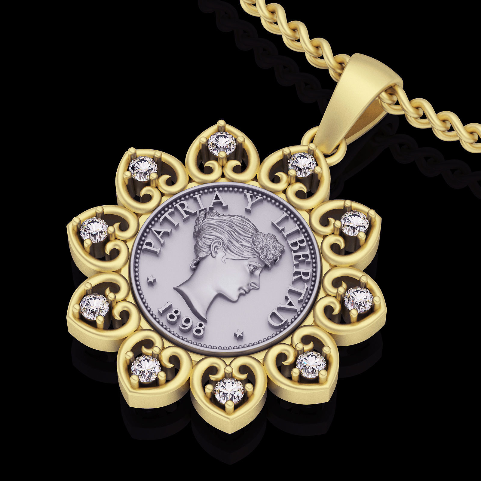 Anniversary of Souvenir Peso Coin pendant printable jewelry 3D model 3D ...