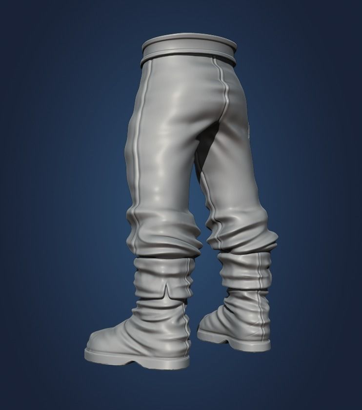 stylized pants and boots zbush file free 3D model | CGTrader