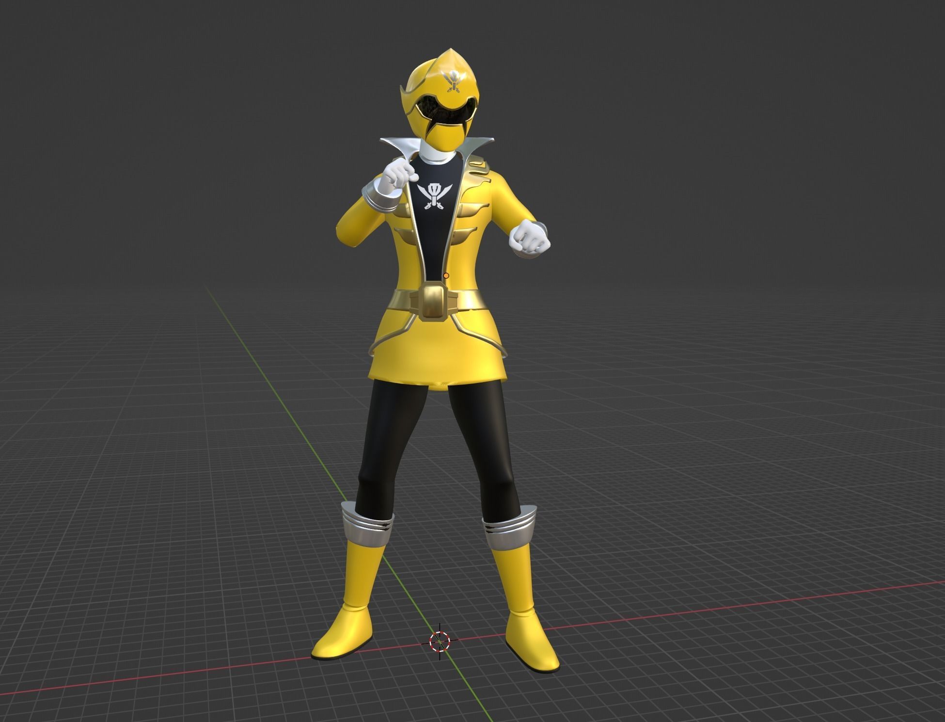Yellow Pirate Ranger - Power Rangers Pirates 3D model rigged | CGTrader