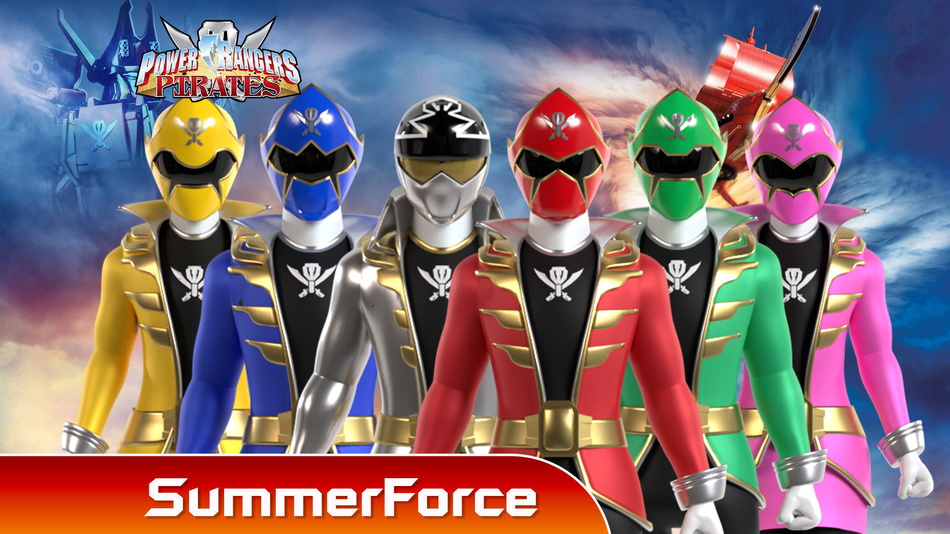 Silver Pirate Ranger - Power Rangers Pirates 3D model rigged | CGTrader