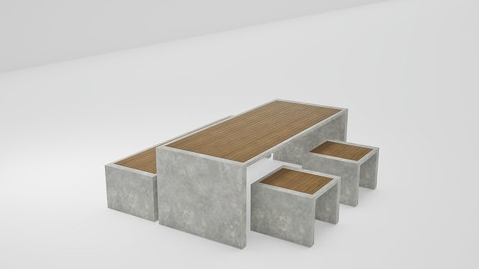 3D model Marina Bench Set - Stoll Table VR / AR / low-poly | CGTrader