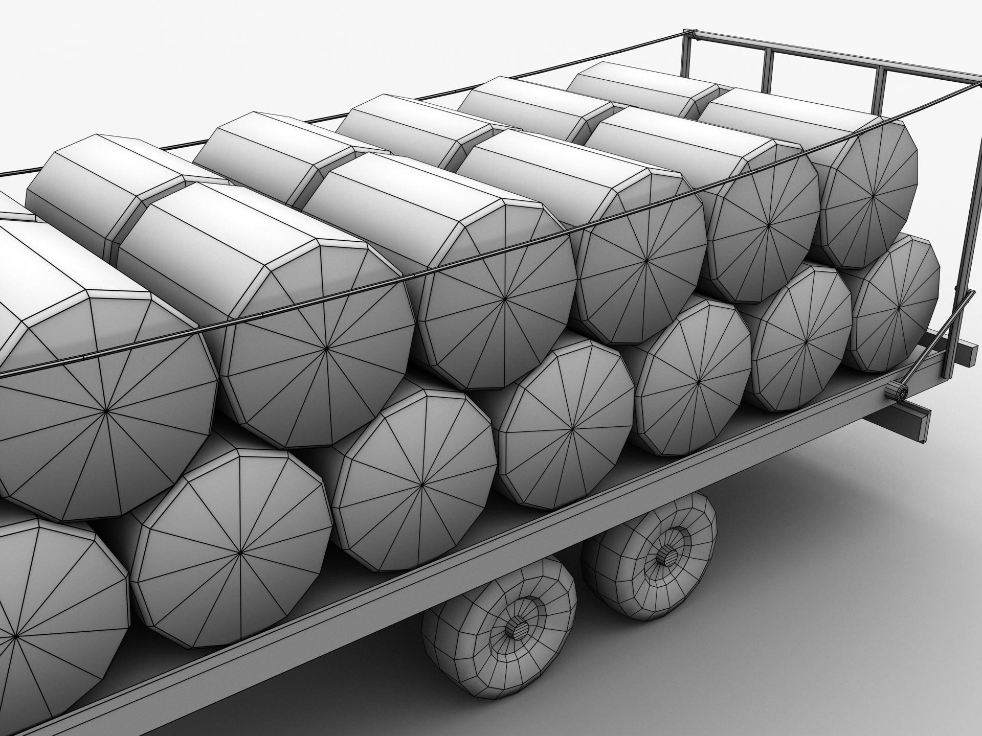 3D model Bale Trailer Lowpoly VR / AR / low-poly | CGTrader